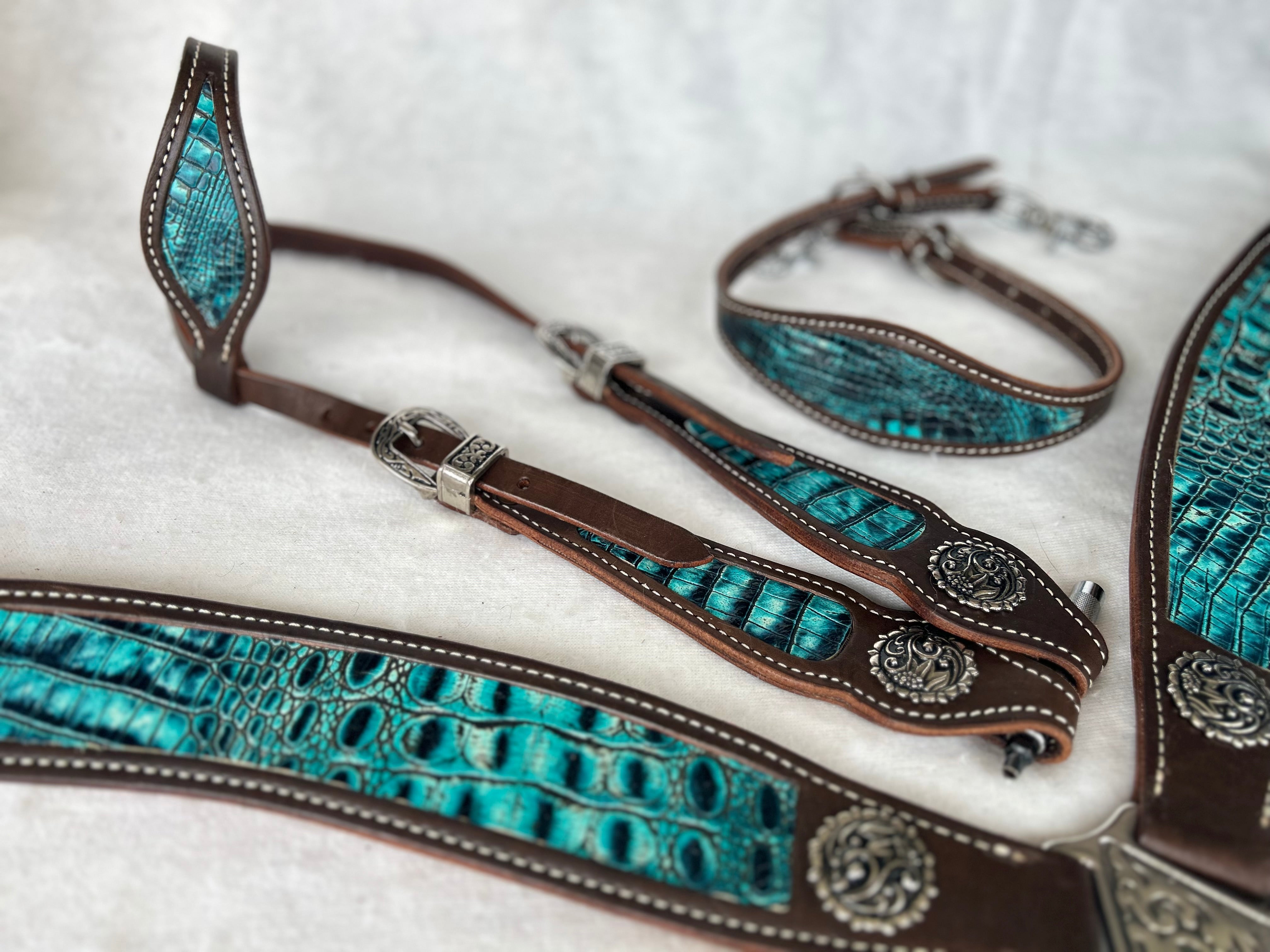 SmarTack Face - Bold Turquoise Gator – Rockstar Reins